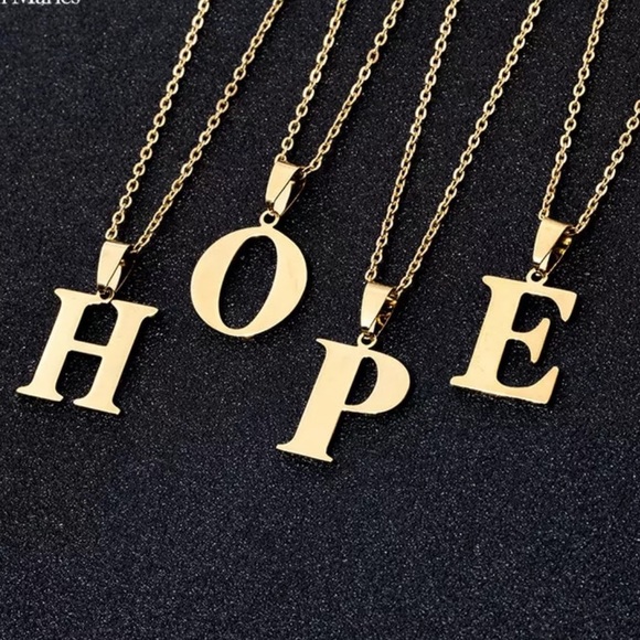 Jewelry | Stainless Steel Letter A Gold Pedant Necklace Nice Necklace ...